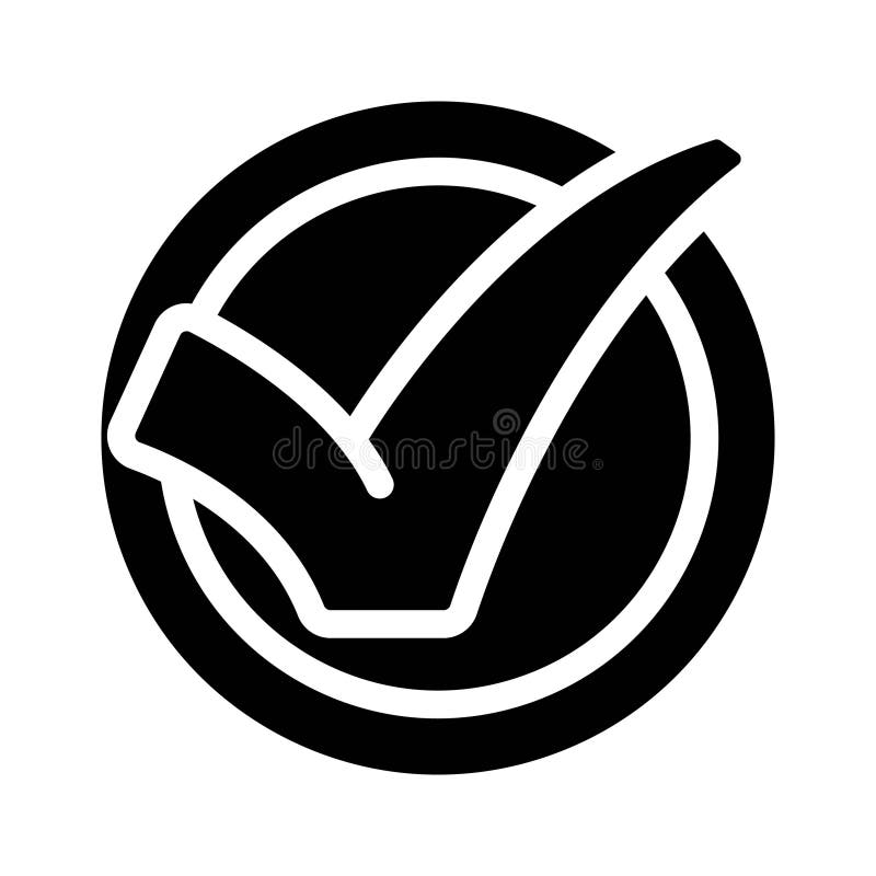 Check Mark Circle Glyph Icon Vector Illustration Stock Illustration ...
