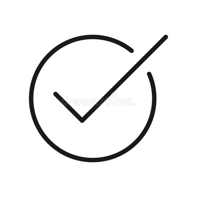 Check mark in circle icon stock vector. Illustration of round - 319605613