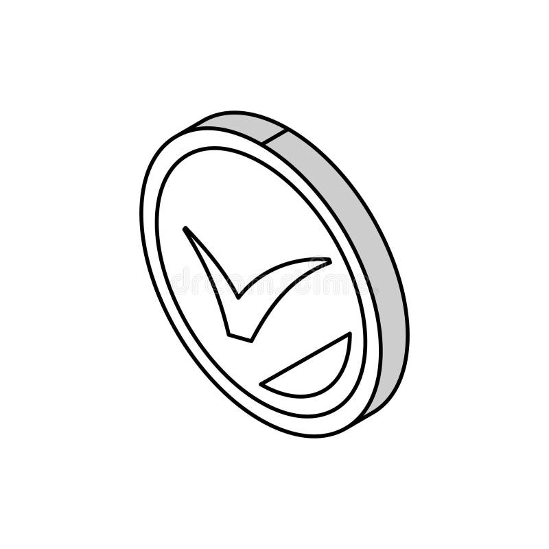 Check Mark Circle Isometric Icon Vector Illustration Stock Vector ...