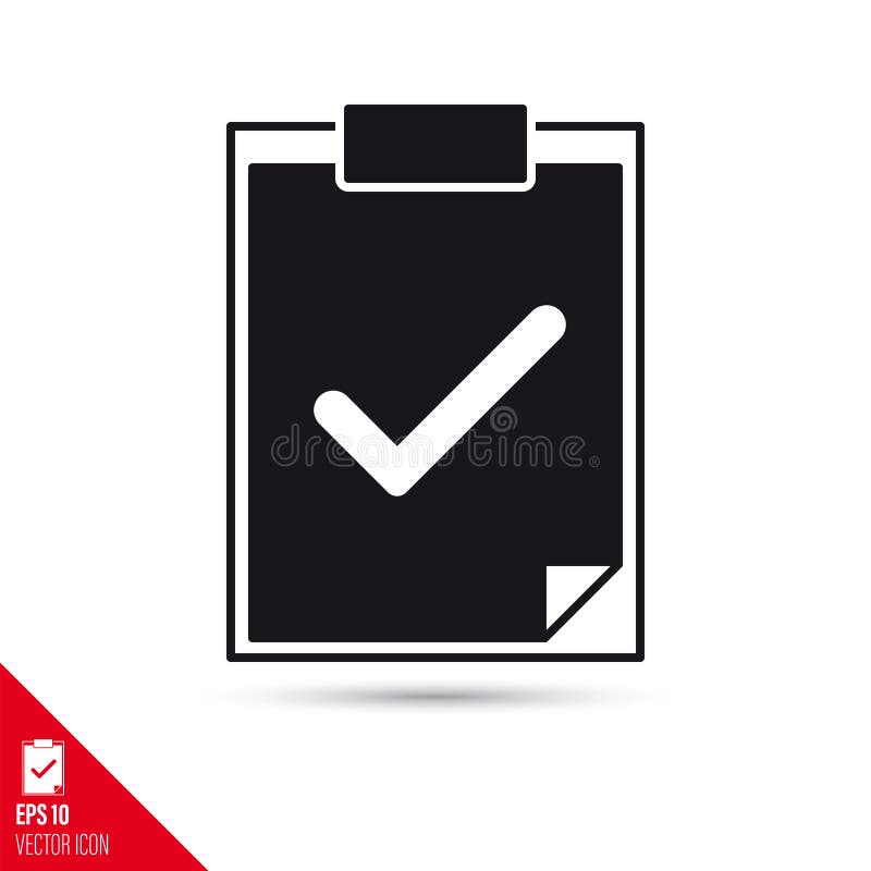 Check Mark on Clipboard Vector Glyph Icon. Success Concept Stock Vector ...