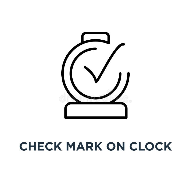 Check Mark on Clock Icon. Linear Simple Element Illustration Stock ...
