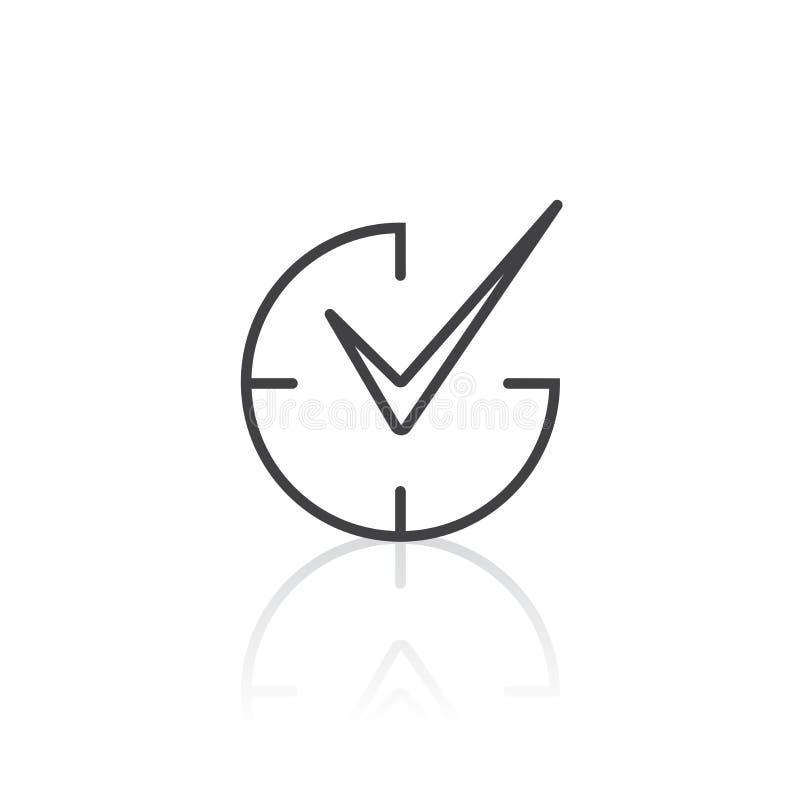 Check mark on clock icon stock vector. Illustration of mark - 140649030