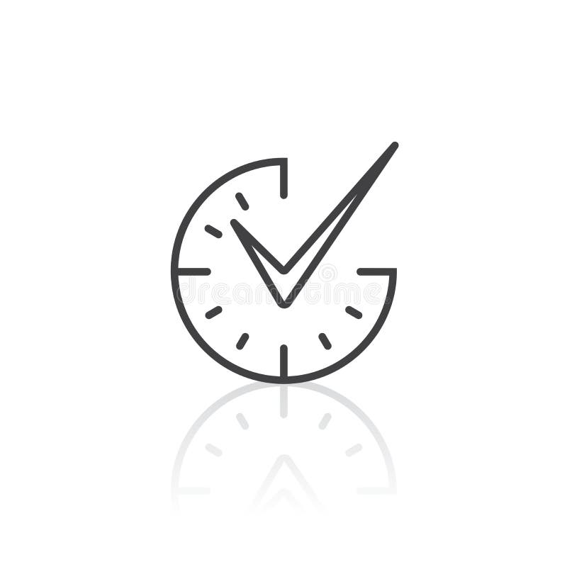 Check mark on clock icon stock vector. Illustration of check - 140649036