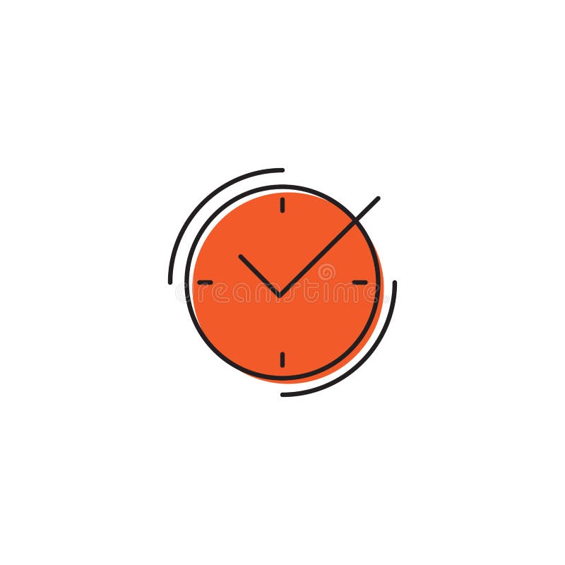 Check Mark on Clock, Real Time Protection Vector Icon Symbol Isolated ...