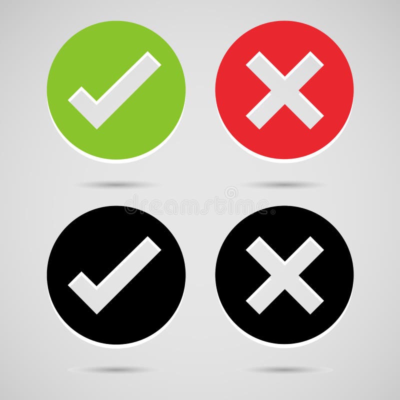 Check Mark Correct and Wrong Icons Set Great for Any Use. Vector EPS10 ...