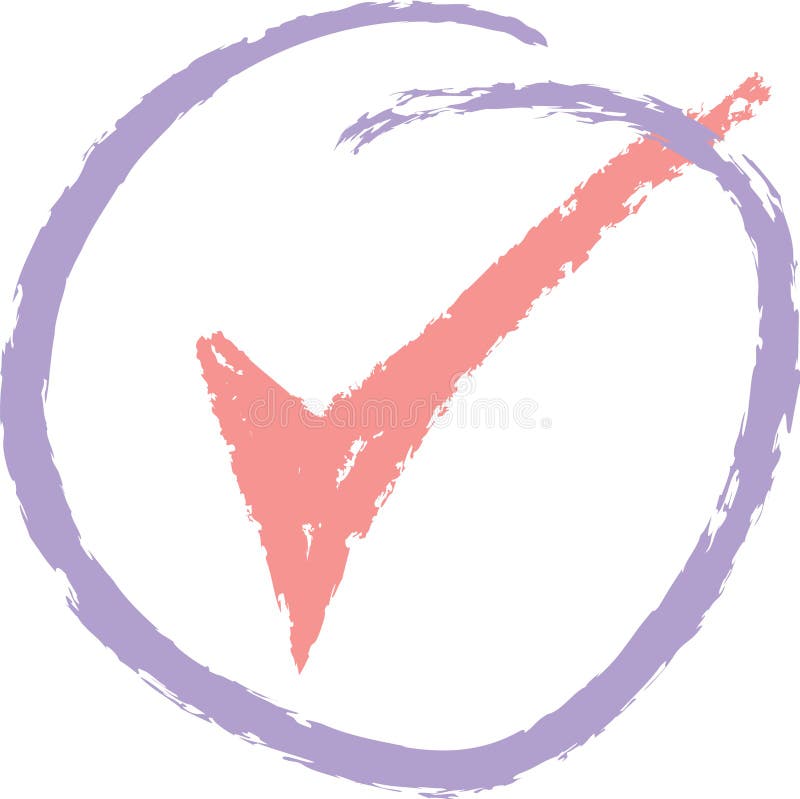 Check Mark Crayon Hand Drawn Stock Vector - Illustration of line ...