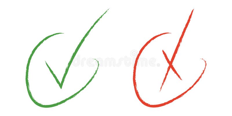 Check Mark and Cross Mark Flat Icon Set. Check Ok, Yes or No, X Marks ...