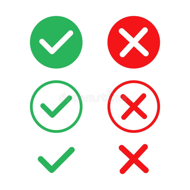 Check Mark and Cross Icon Set. Cross, Check Mark Icons, Flat Round ... Check Mark and Cross Icon Set. Cross, Check Mark Icons, Flat Round ...