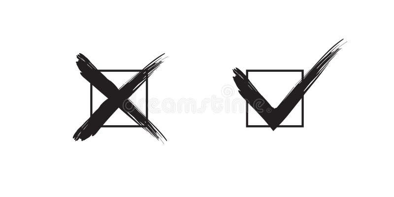 Check Mark and Cross Icon Set Isolated Stock Vector - Illustration of ...