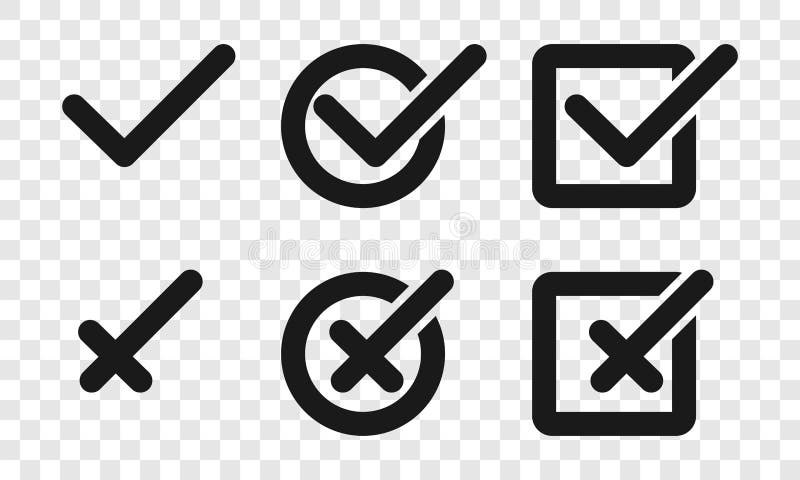 Check Mark with Cross, Isolated. Check Mark with Cross Vector Icons for ...