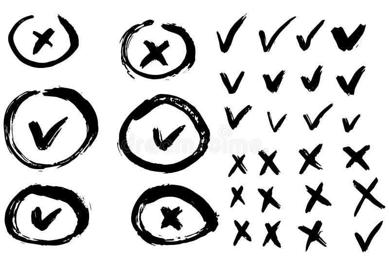 Check Mark and Cross Signs. Stock Vector - Illustration of choice ...
