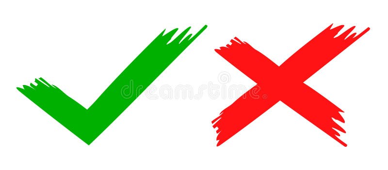 Check Mark and Cross - Vector Stock Vector - Illustration of correct ...