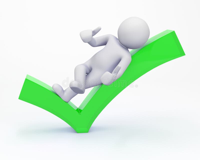 3d People Check Mark Ok Sign Stock Illustrations – 102 3d People Check ...