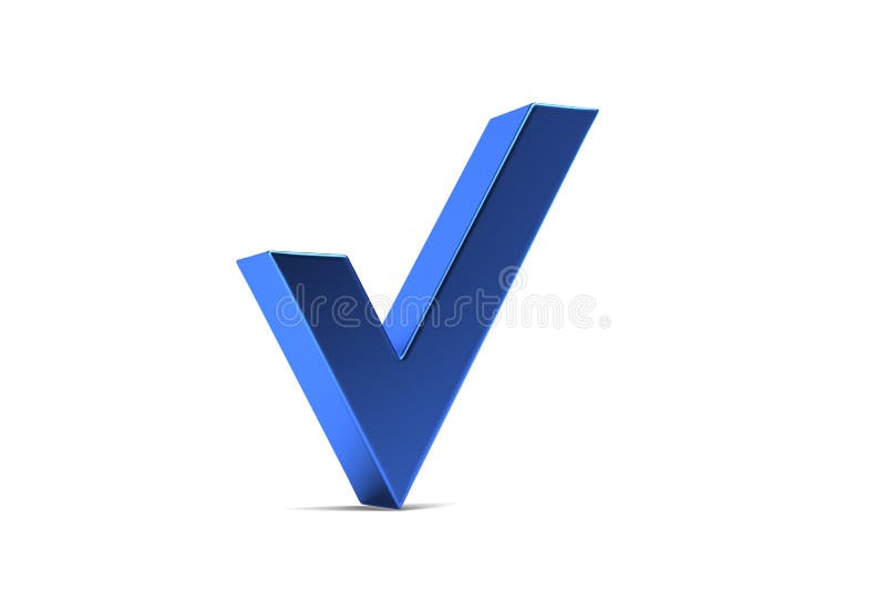 Blue Check Mark. 3D Render Illustration Stock Illustration ...