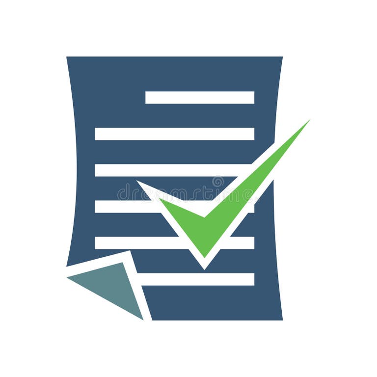 Check Mark Document Icon Logo Design Template Stock Vector ...