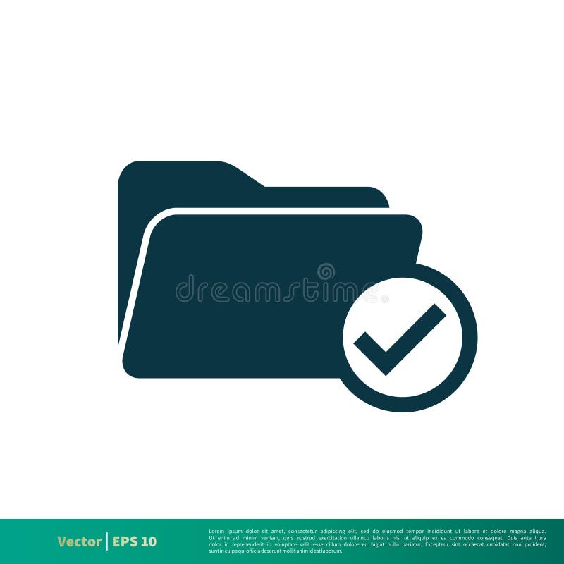 Check Mark Folder Icon Vector Logo Template Illustration Design. Vector ...