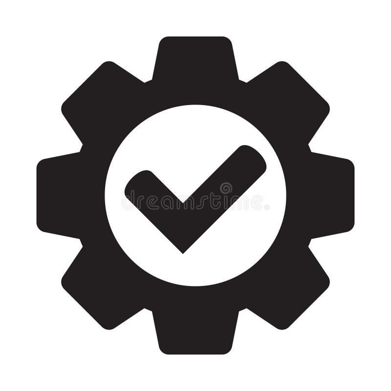 Check Mark with Gear Icon, Cog with Check Icon. Stock Vector ...