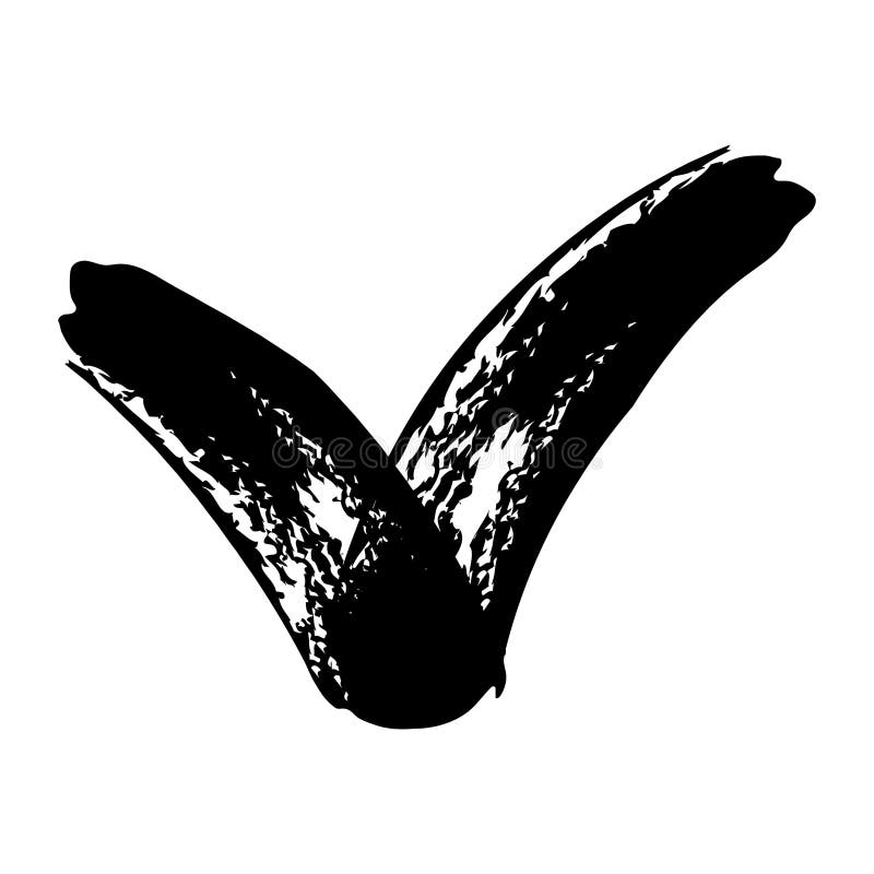 Check Mark Geometric Shape Brush Doodle Stock Vector - Illustration of ...