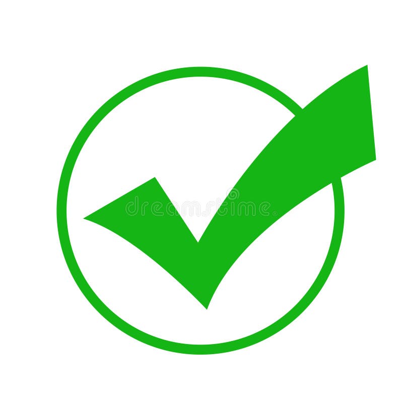 Check Mark Green Colored in the Circle. Vector Stock Vector ...