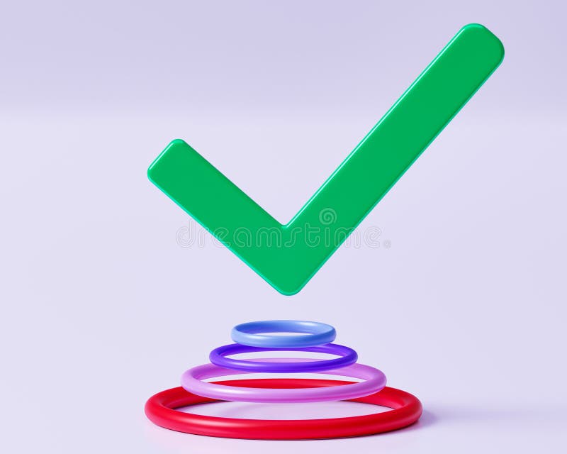 Check mark green 3d stock illustration. Illustration of choice - 270909053
