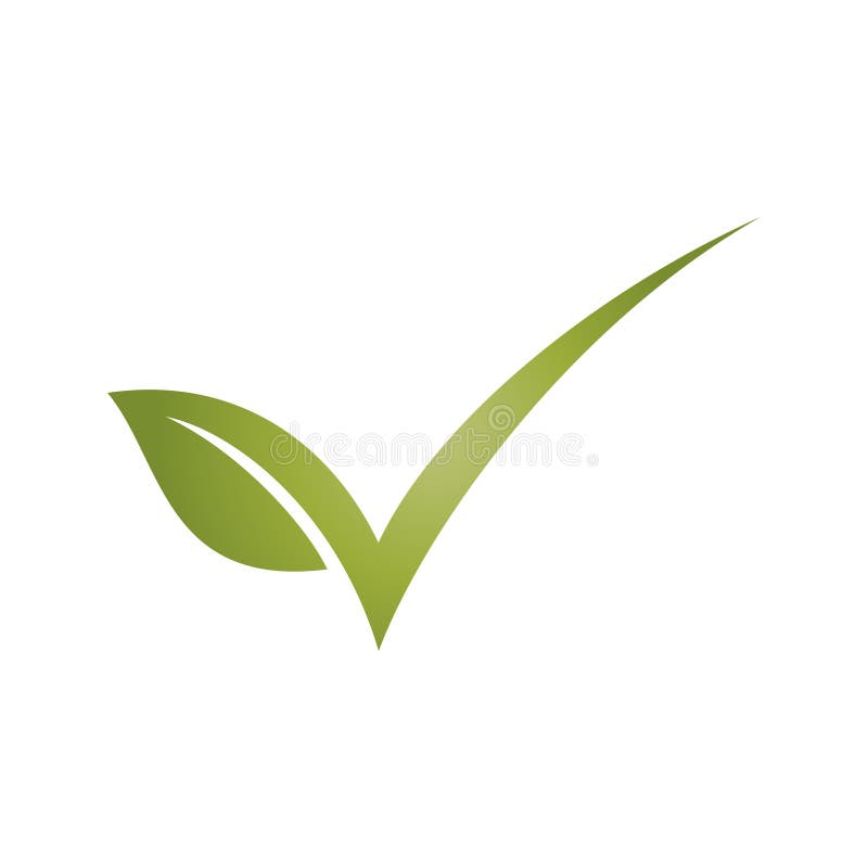 Check Mark Green Leaf Environment Icon Vector Logo Template Stock ...