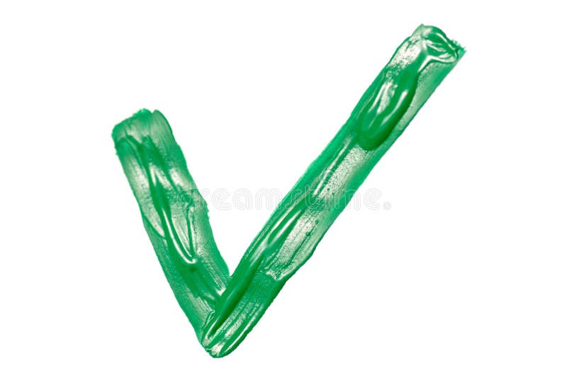 Check Mark with Green Paint Stock Image - Image of positive, icon ...