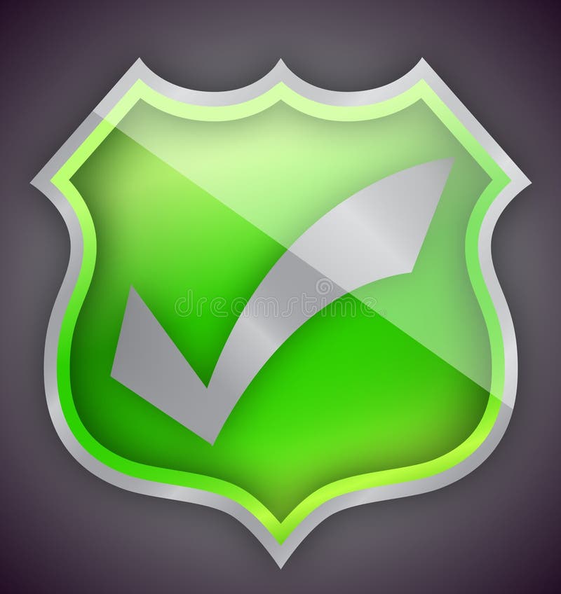 Check Mark Green Shield Illustration Design Stock Illustration ...