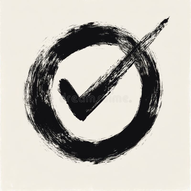 Check Mark on Grunge Circle, Vector Eps10 Illustration. Stock ...