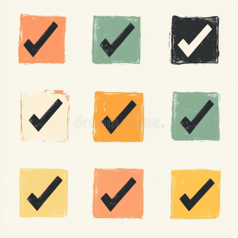 Check Mark Grunge Icon Set,vector Eps10 Illustration. Stock ...