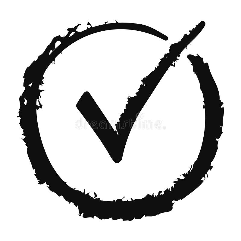 Check Mark Grunge Texture Black Brush Sign Stock Vector - Illustration ...