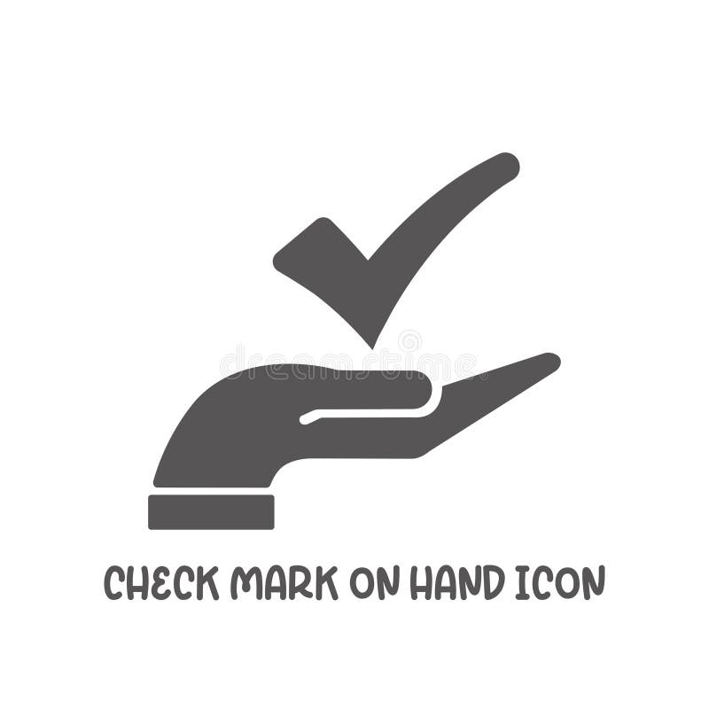 Check Mark on Hand Icon Simple Flat Style Vector Illustration Stock ...