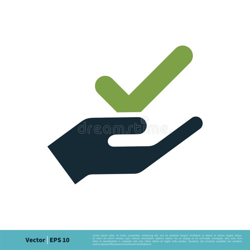Check Mark and Hand Icon Vector Logo Template Illustration Design ...