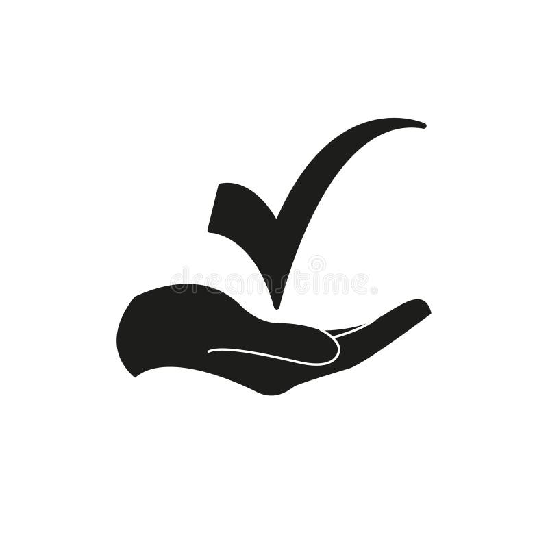 Check Mark on Hand. Simple Vector Illustration. Stock Vector ...