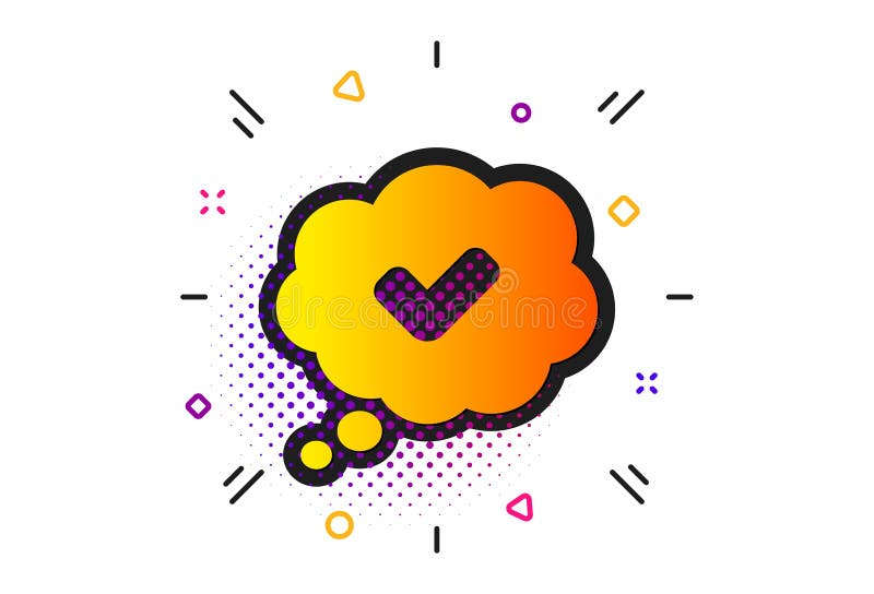 Check Mark Icon. Approved Comic Sign. Speech Bubble Chat. Vector Stock ...