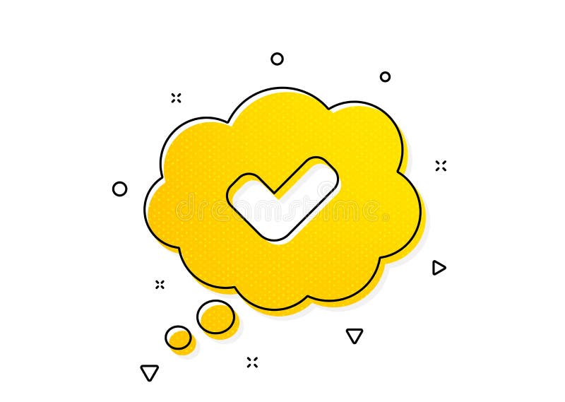 Check Mark Icon. Approved Comic Sign. Speech Bubble Chat. Vector Stock ...