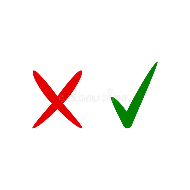 Checkmark Sign Approved and Rejected Stock Vector - Illustration of ...
