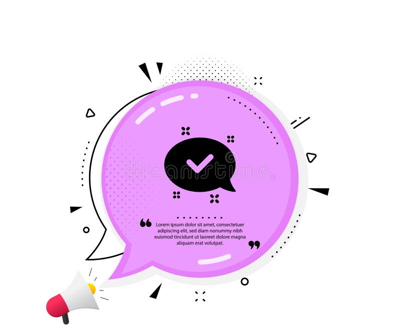 Check Mark Icon. Approved Sign. Speech Bubble Chat. Vector Stock Vector ...