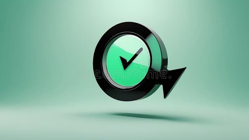 Check Mark Icon with Arrow Pointing Back Stock Illustration ...