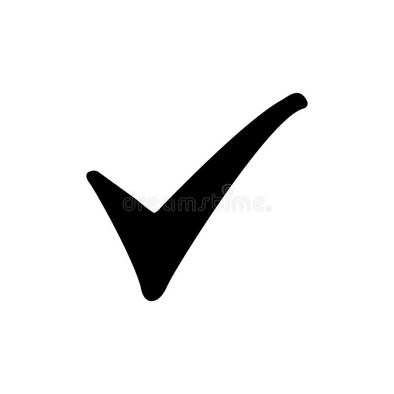 Check Mark Icon in Black. Editable Color on White Background Stock ...