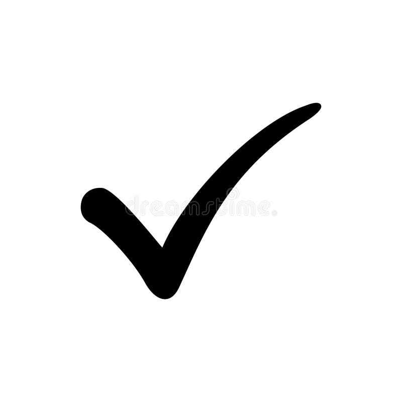 Check Mark Icon in Black. Editable Color on White Background Stock ...