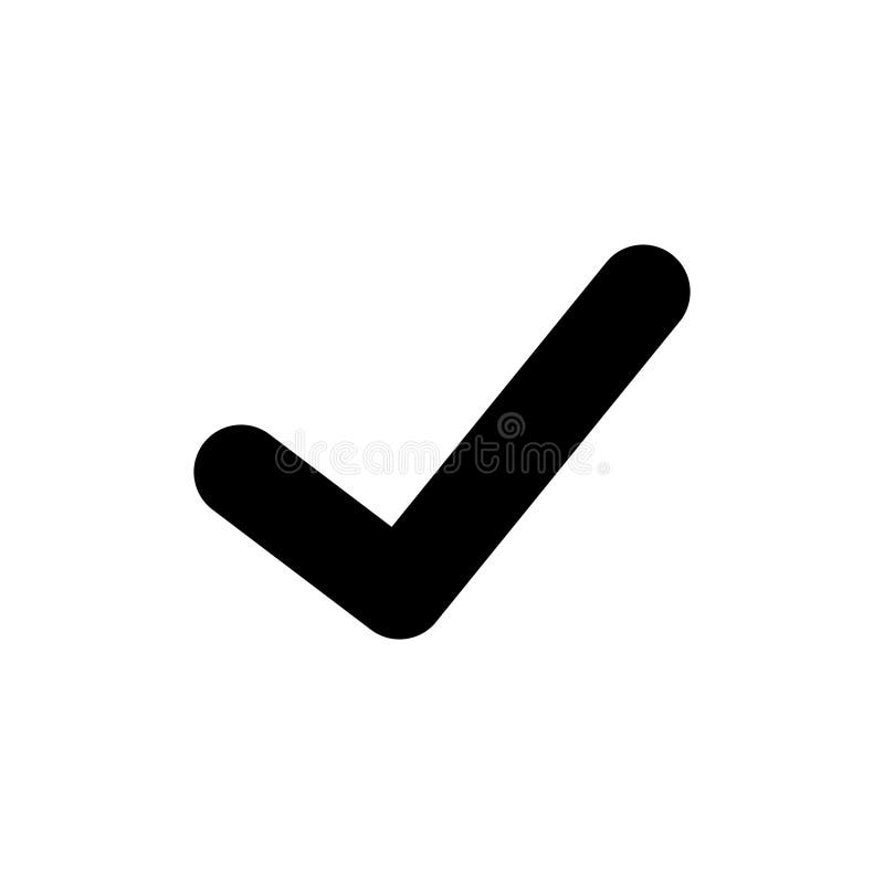 Check Mark Icon in Black. Editable Color on White Background Stock ...