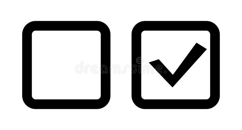 Check Mark Icon with Check Box and Check Mark. Vector. Stock Vector ...