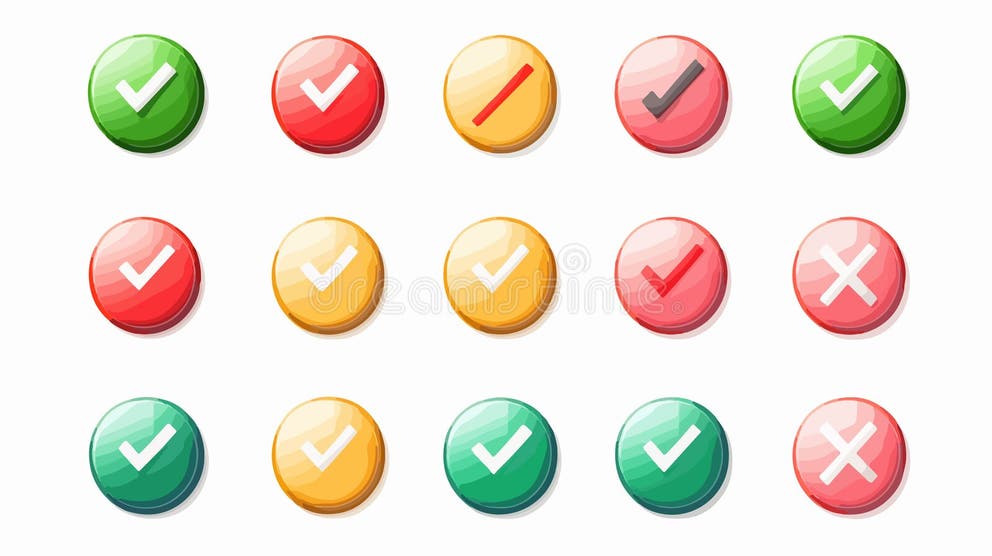 Check Mark Icon Button Set with Check Box Icon - Professional Image ...