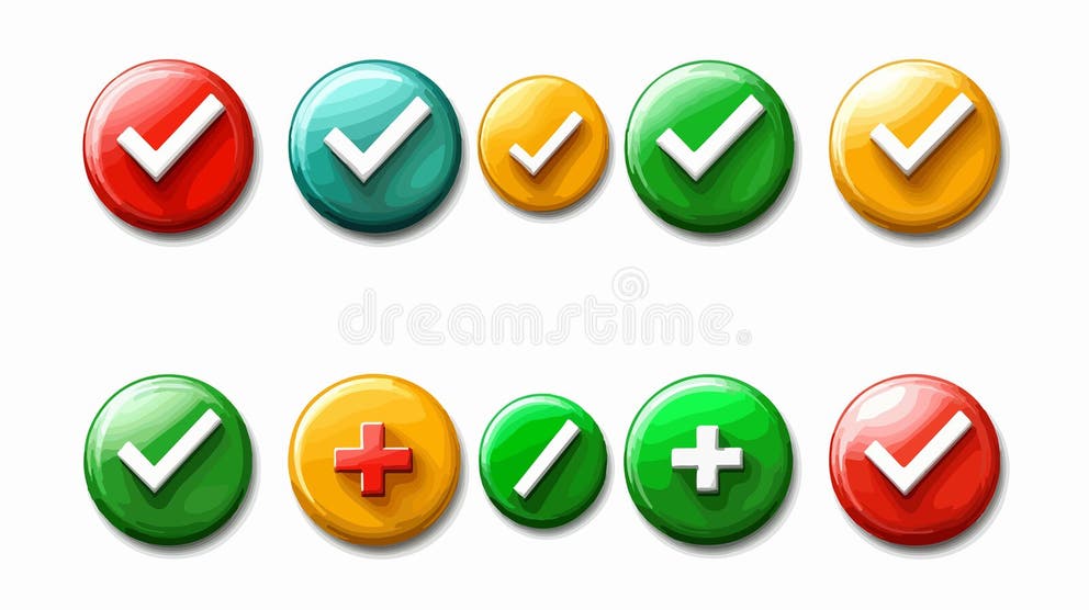 Check Mark Icon Button Set with Check Box Icon - Professional Image ...