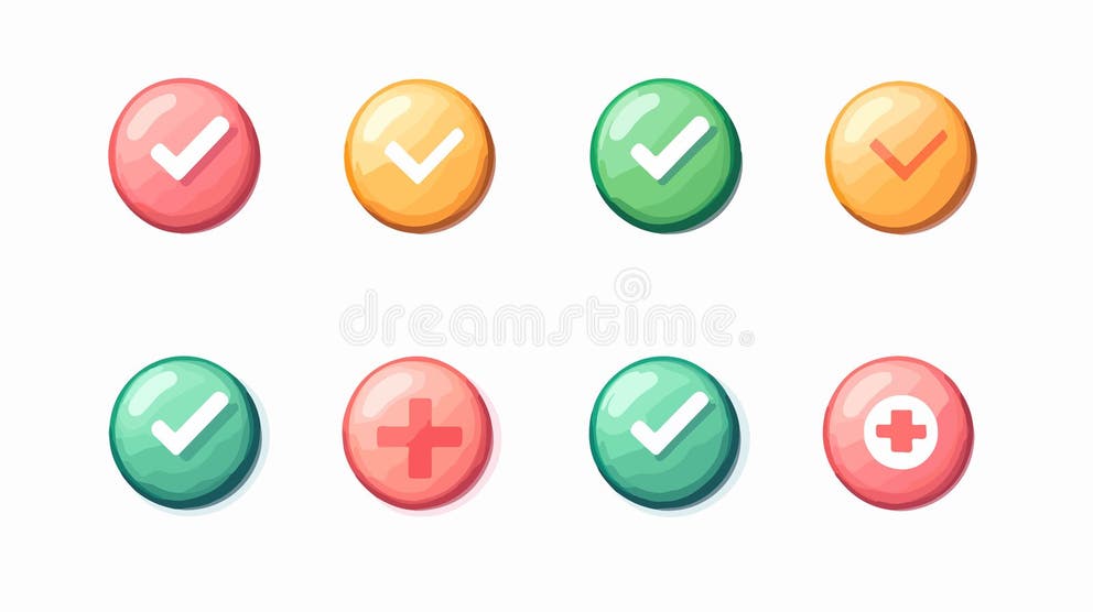 Check Mark Icon Button Set with Check Box Icon - Professional Quality ...