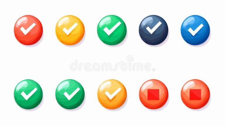 Check Mark Icon Button Set with Check Box Icon - Professional Quality ...