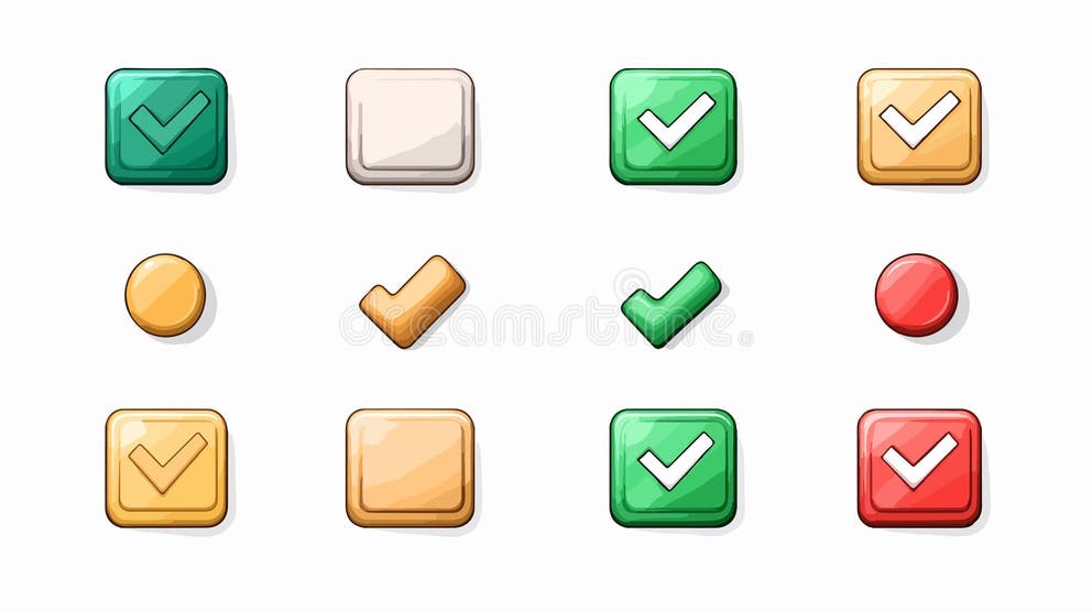 Check Mark Icon Button Set with Check Box Icon - Professional Image ...