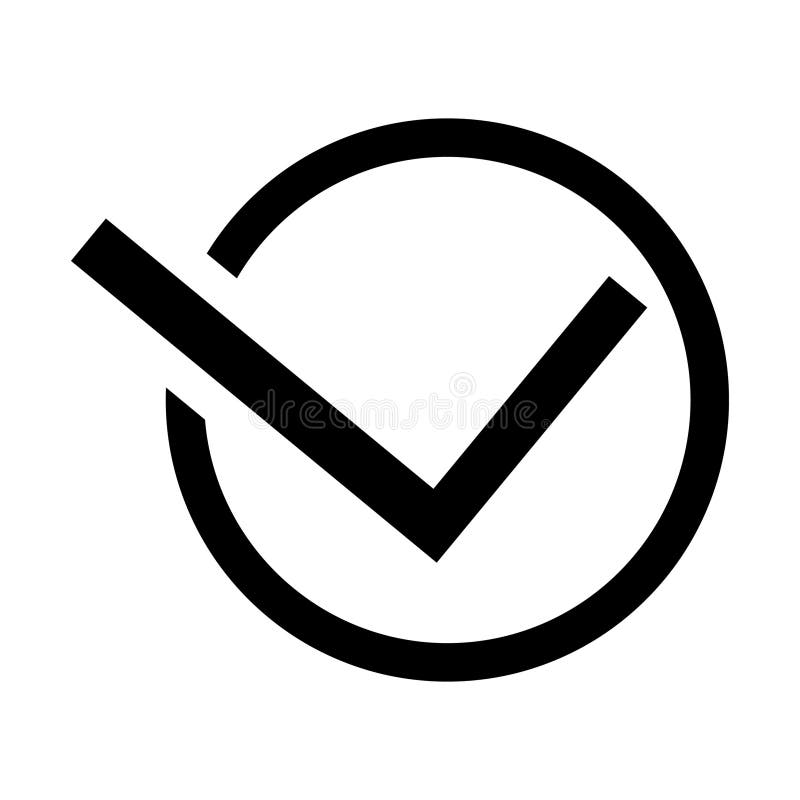 Check Mark Icon. Circle Tick Approved Modern Symbol Stock Vector - Illustration of round ...