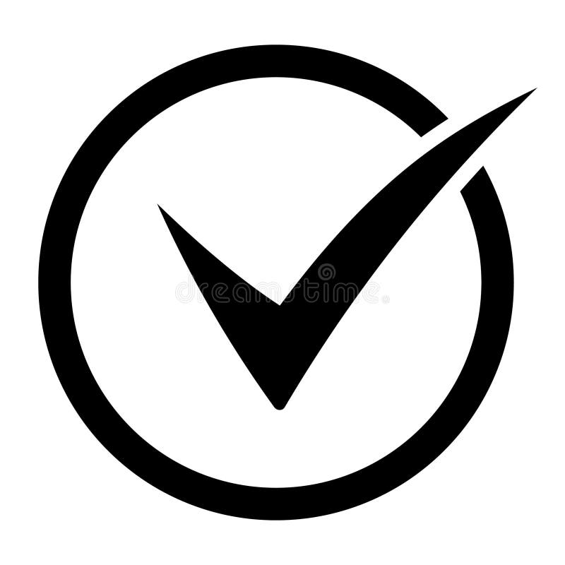 Check Mark Icon. Circle Tick Approved Modern Symbol Stock Vector ...