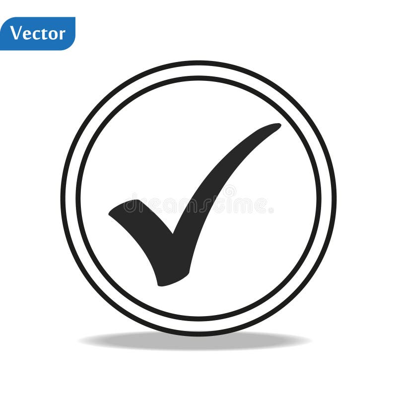 Black Check Mark Icon Tick Symbol Black Color Vector Illustration Stock ...